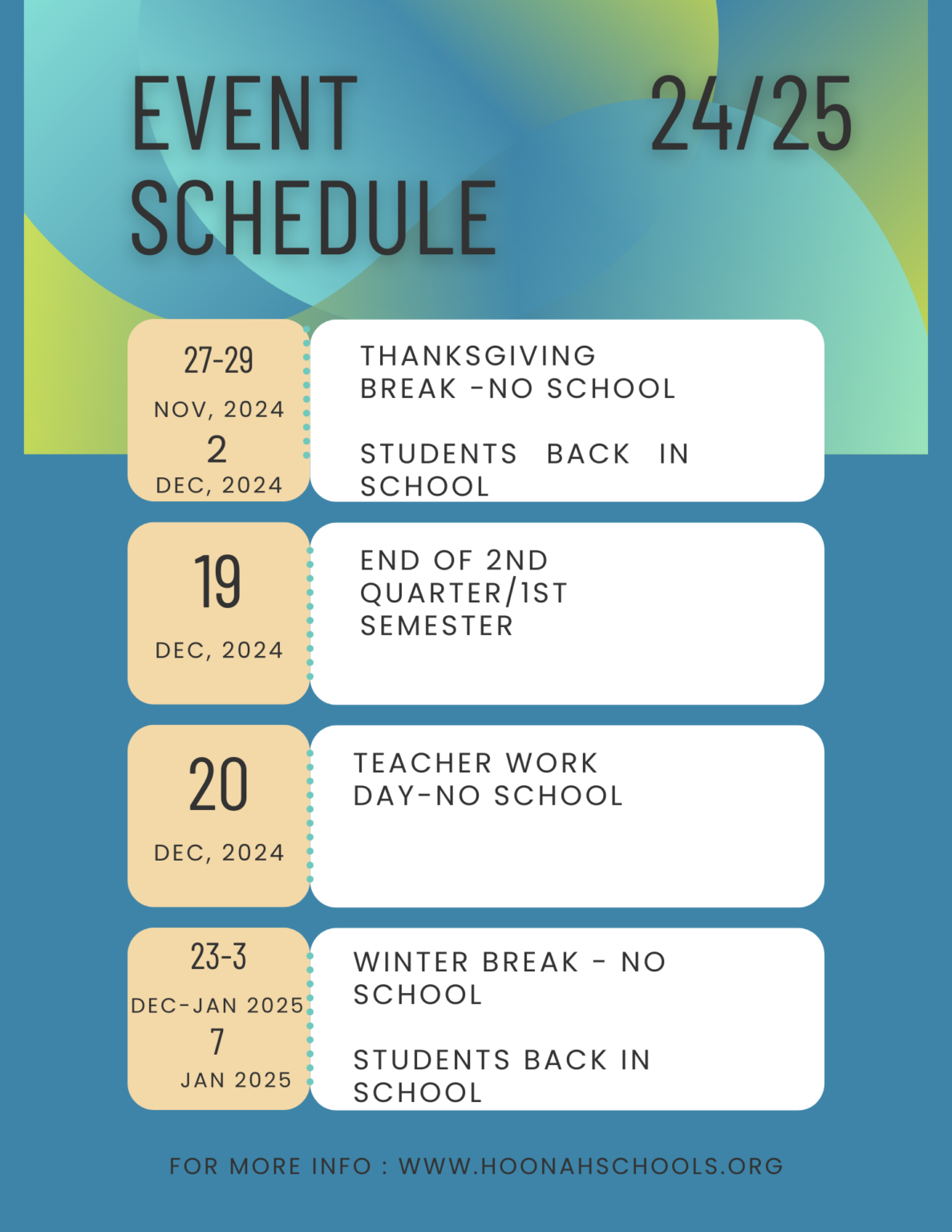 Event Schedule | Hoonah School District